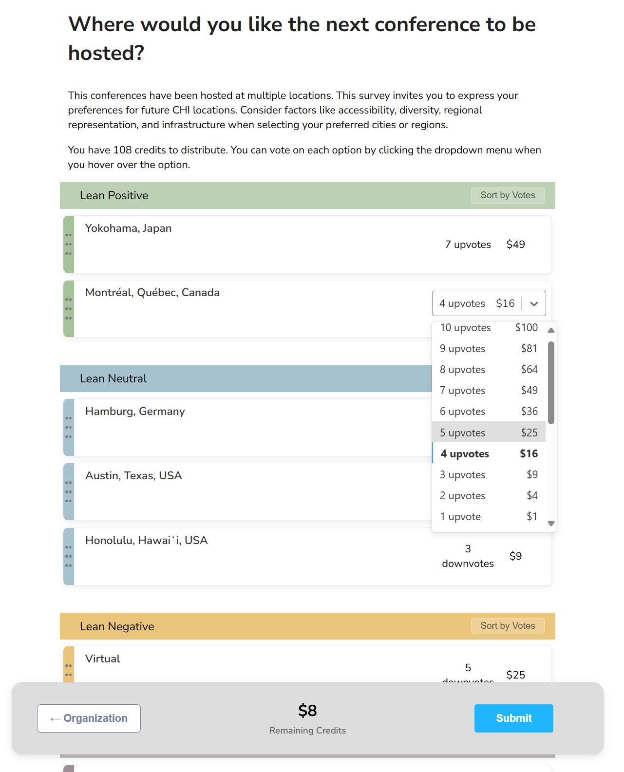 Quadratic Surveys · TC'S HOMEPAGE